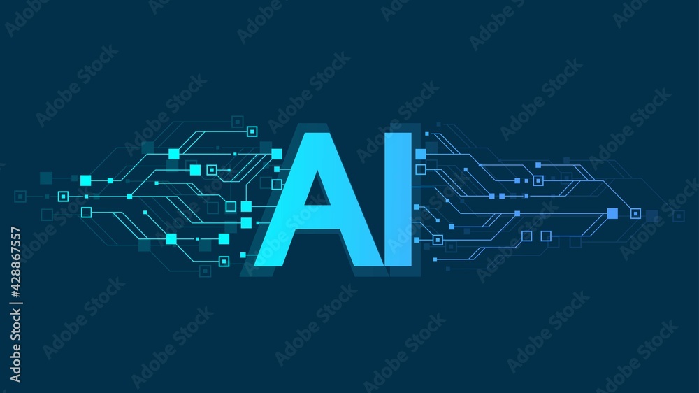 Artificial Intelligence Logo, Icon symbol AI, deep learning blockchain ...
