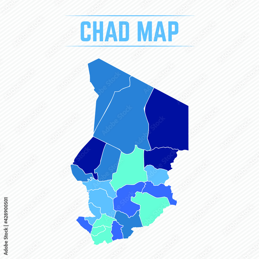 Chad Detailed Map With Cities Stock Vector | Adobe Stock