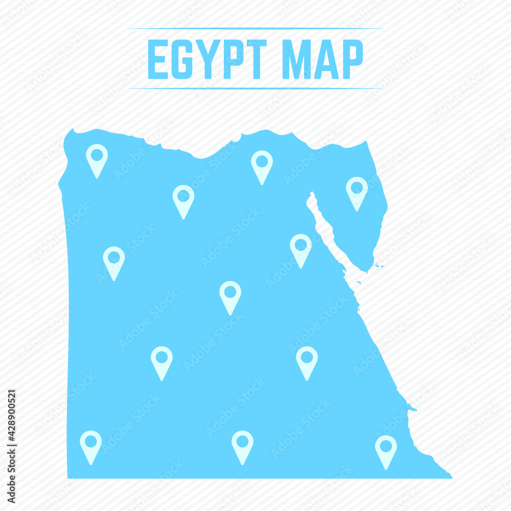 Egypt Simple Map With Map Icons Stock Vector | Adobe Stock