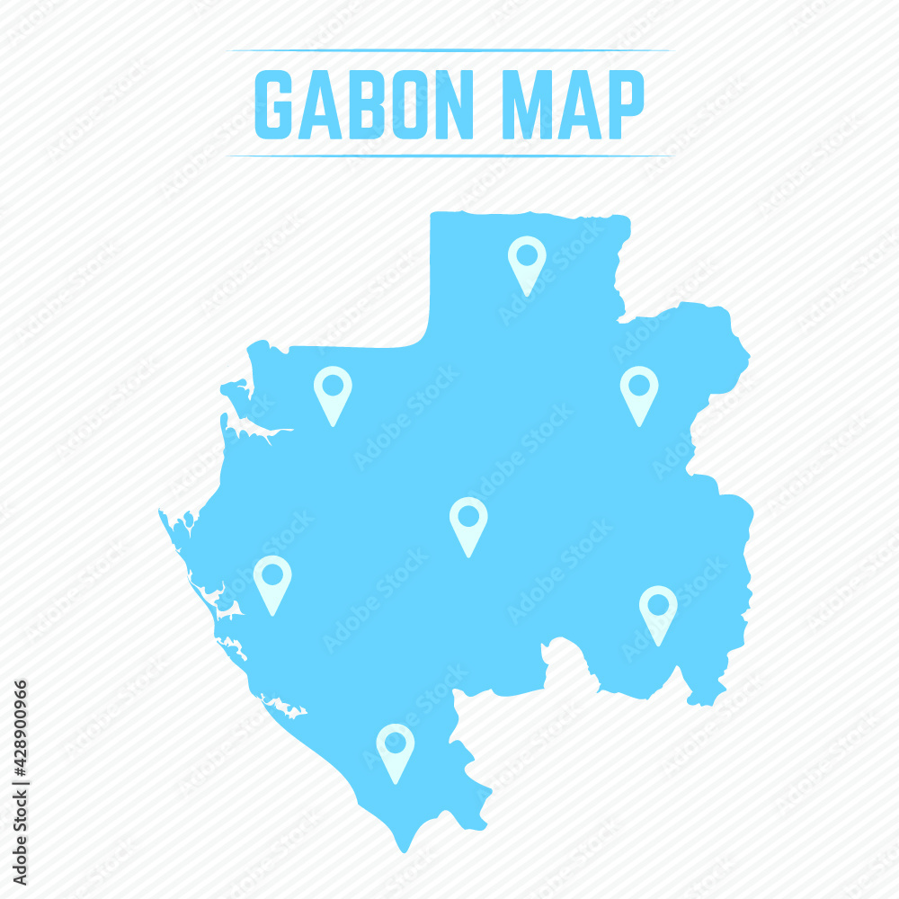 Gabon Simple Map With Map Icons Stock Vector | Adobe Stock