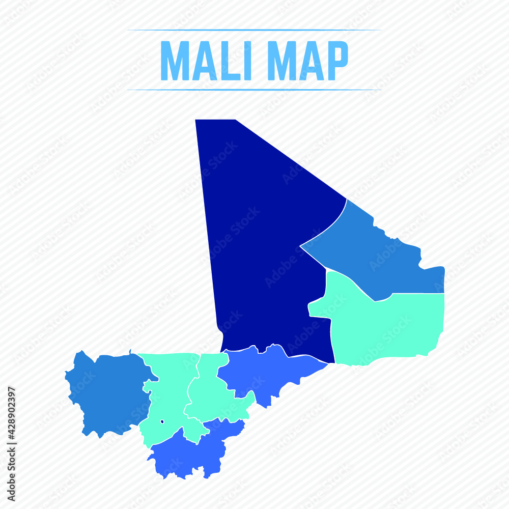 Mali Detailed Map With Regions Stock Vector | Adobe Stock