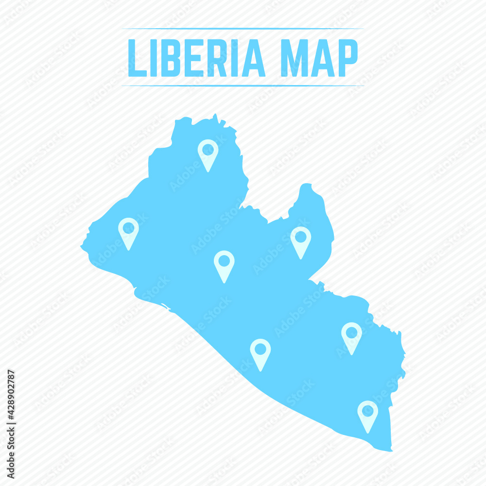 Liberia Simple Map With Map Icons Stock Vector | Adobe Stock