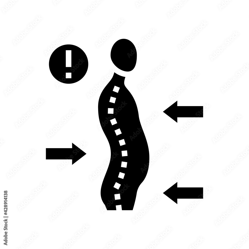 scoliosis disease glyph icon vector. scoliosis disease sign. isolated ...