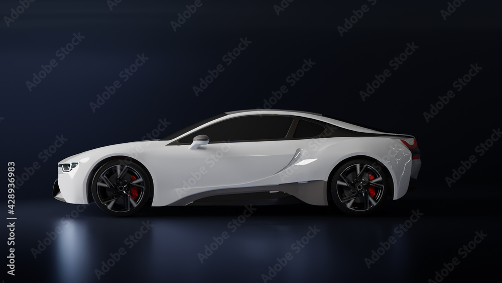 Super fast car going on the road with lights trails. hyperspeed auto ...