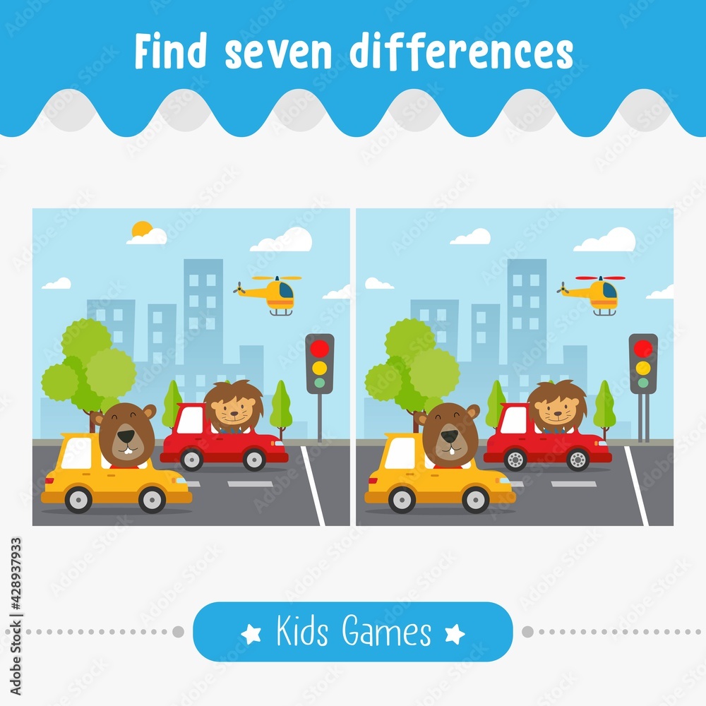 Find differences pictures kids game for educational activity preschool ...