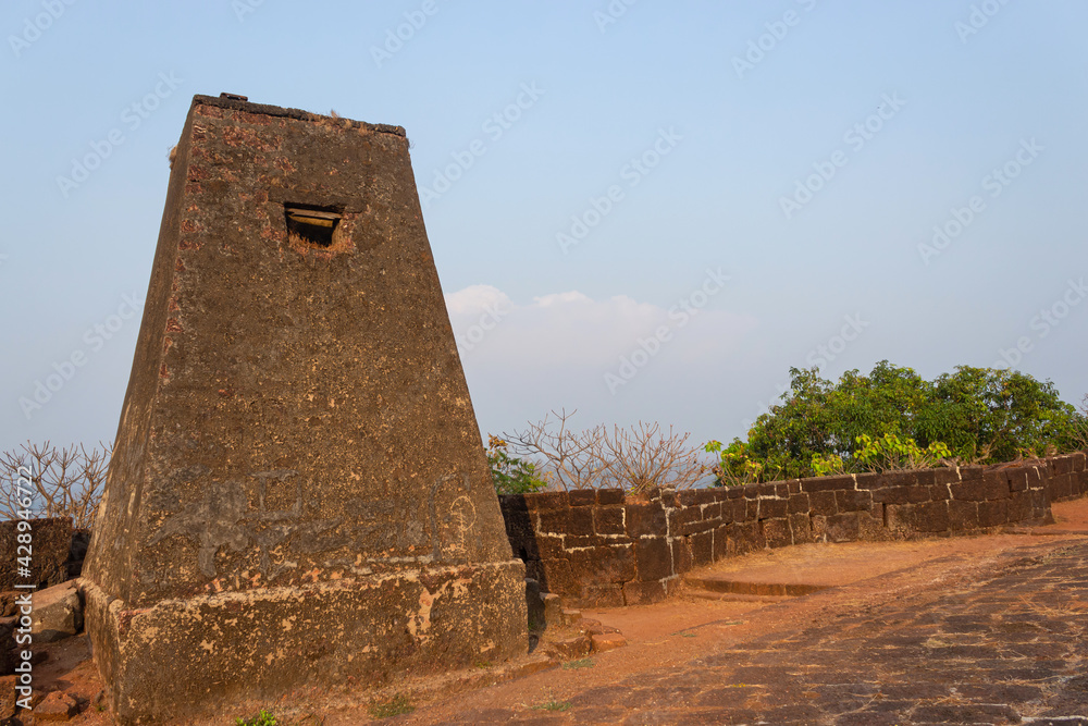 Small watch tower on the top of the Jaigad fort, Jaigad, Maharashtra ...
