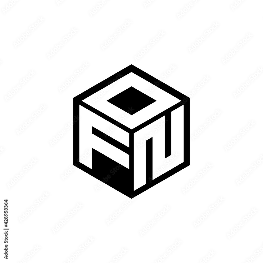 FNO letter logo design with white background in illustrator, vector ...