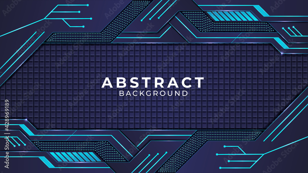 Abstract modern shape and gradient metallic background with Cyan color ...