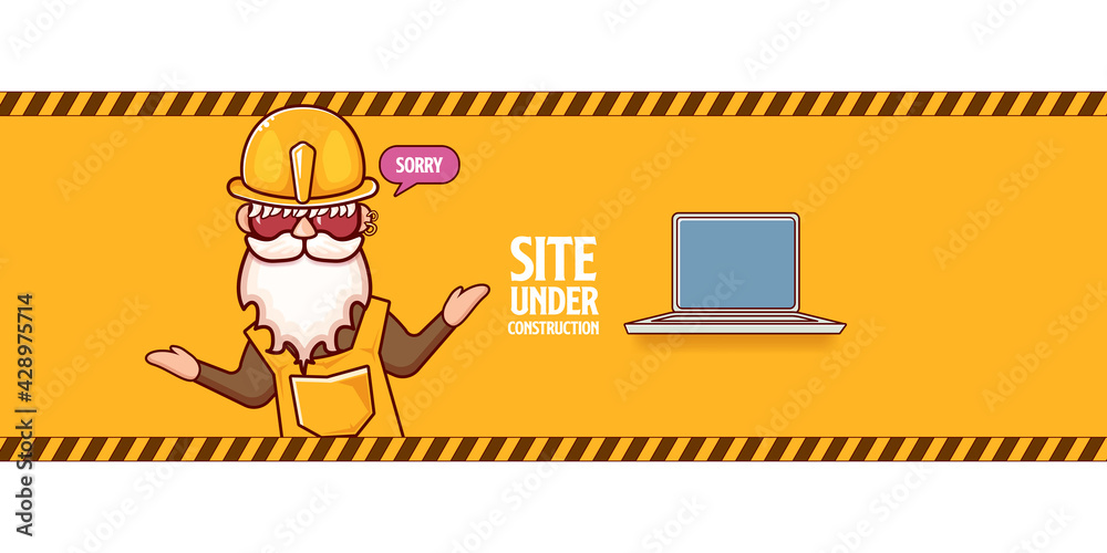 Site under construction orange web landing page design concept with ...