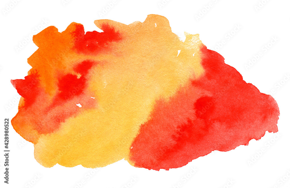 Abstract red, orange and yellow watercolor background for text or logo ...