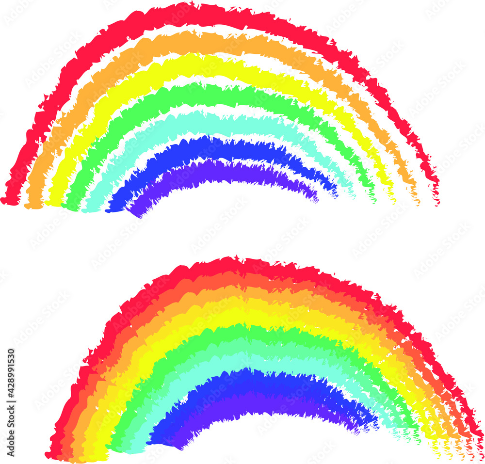 Abstract painted rainbow symbol vector logo sign drawing isolated on ...