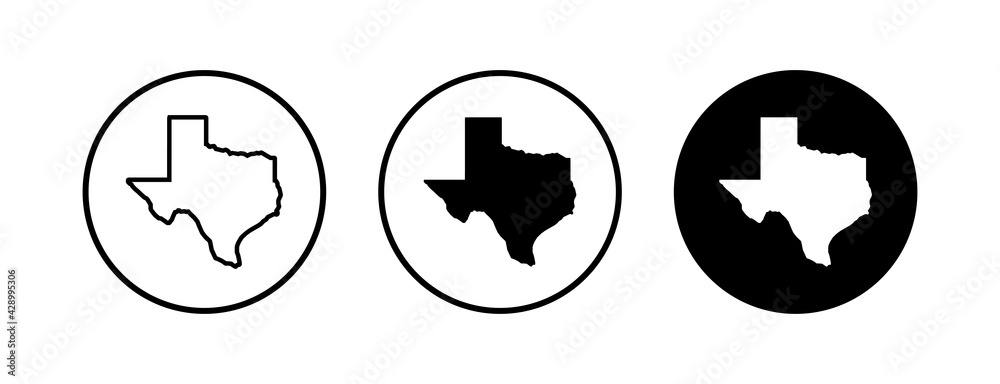 Texas map icons set. Texas map icon. Texas symbol. Stock Vector | Adobe ...