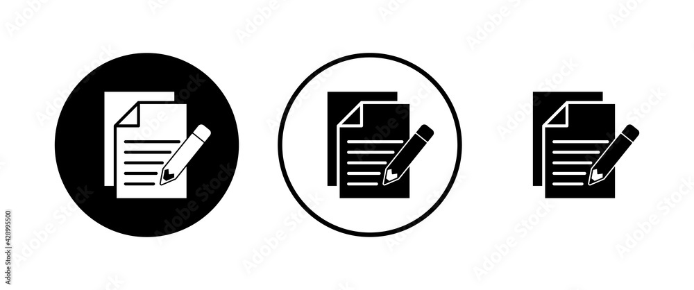 Note icons set. Taking note icon vector. Edit line icon. Document write ...