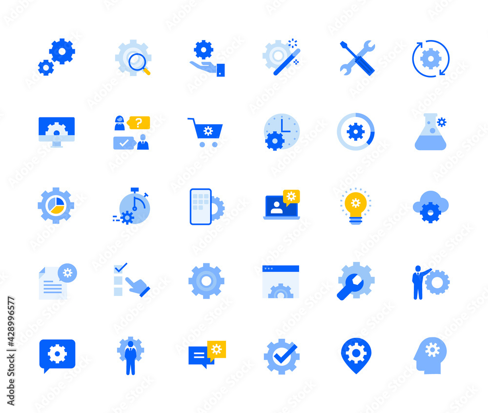 Settings and preferences icons set for personal and business use ...
