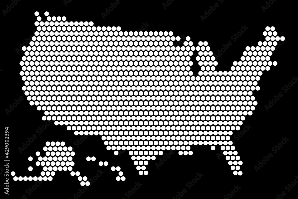 Vector dot map of the United States of America Stock Vector | Adobe Stock