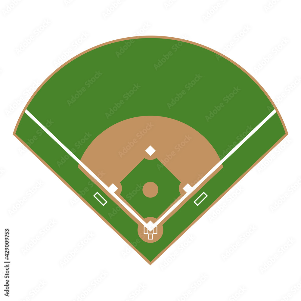 Baseball diamond field top view. Vector flat illustration ESP10. Stock ...