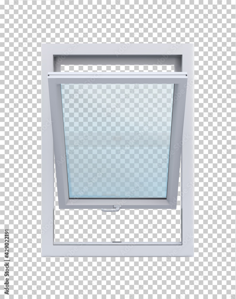 open white window on transparent background vector illustration Stock ...