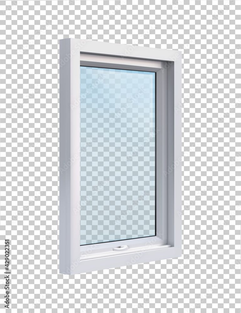 white window in side projection on transparent background vector ...