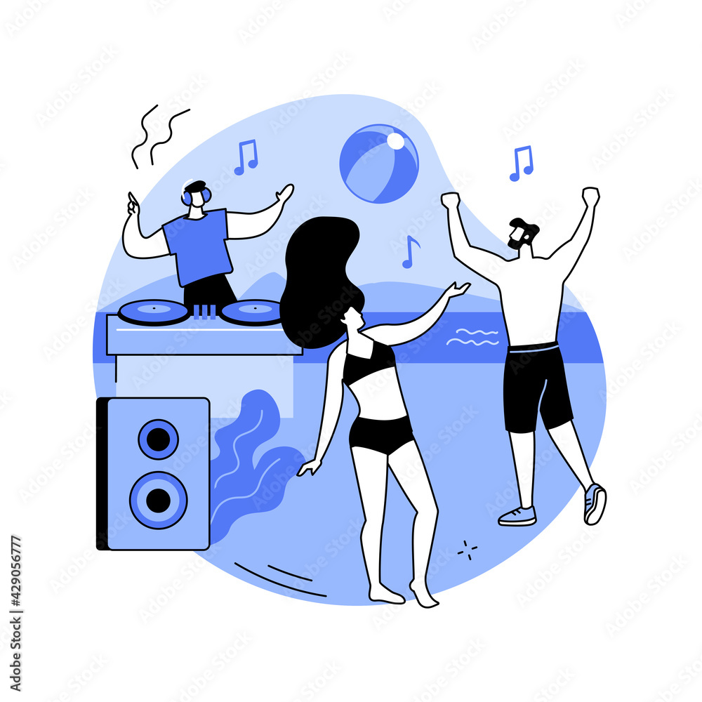Beach party abstract concept vector illustration. Stock Vector | Adobe ...