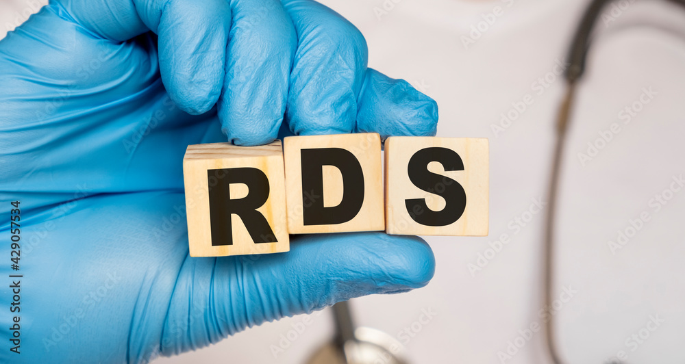 RDS Respiratory distress syndrome - word from wooden blocks with ...