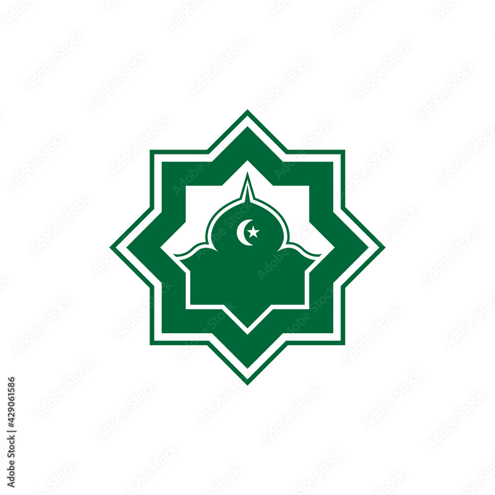 Islamic mosque logos, simple logos of Islamic mosques, Islamic mosque ...