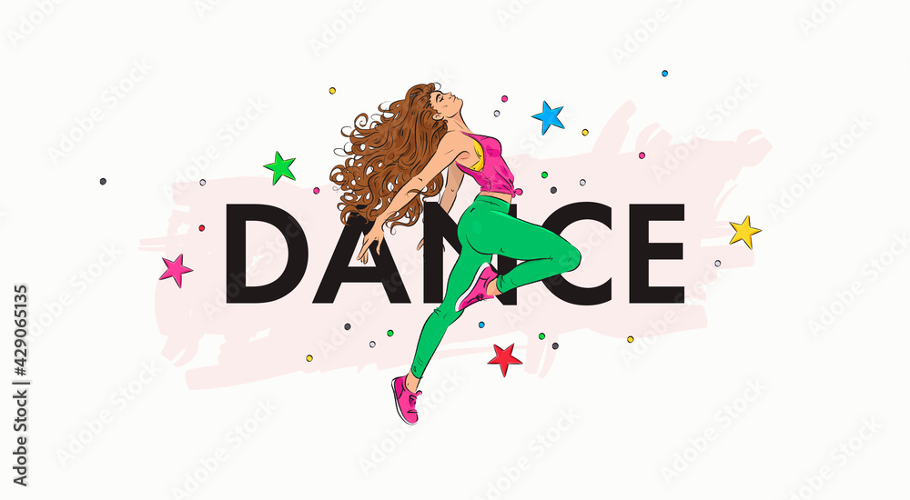 Dance studio landing web page, concept banner design template. Vector ...