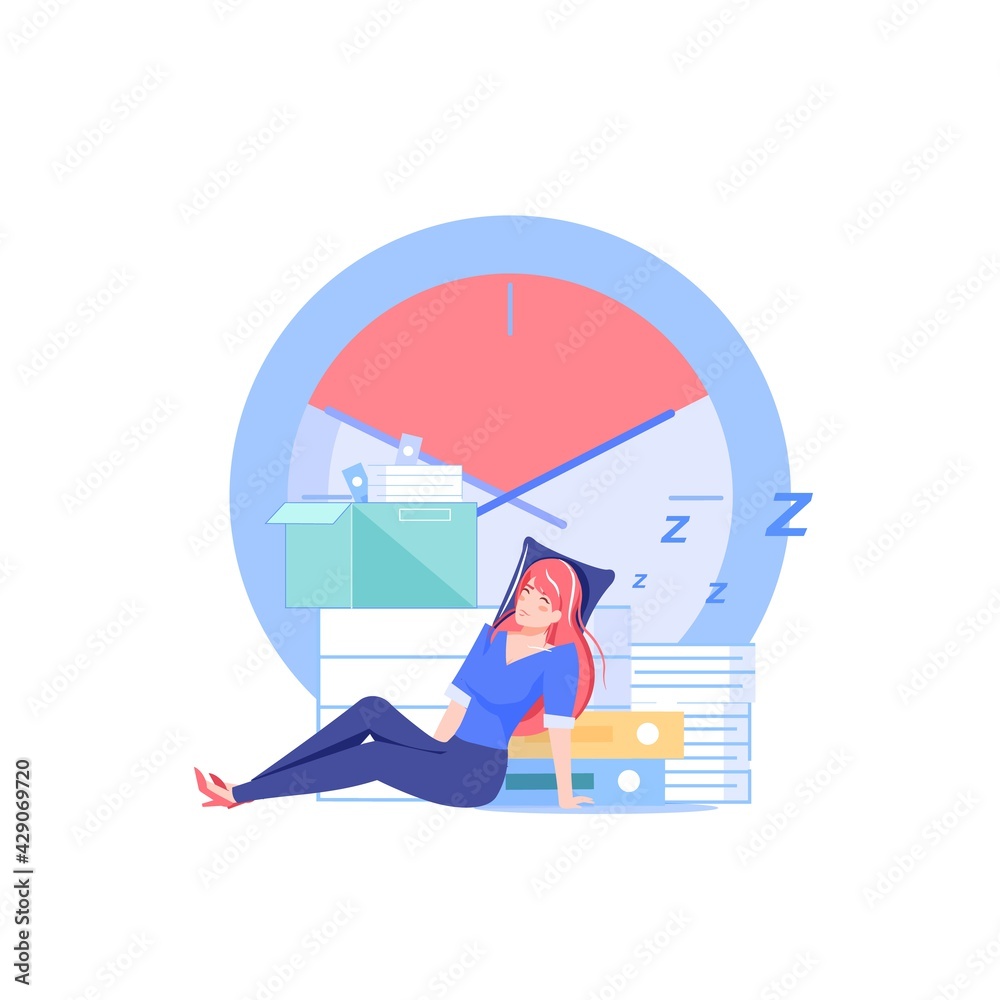 Vector cartoon flat manager office worker character procrastinating at ...