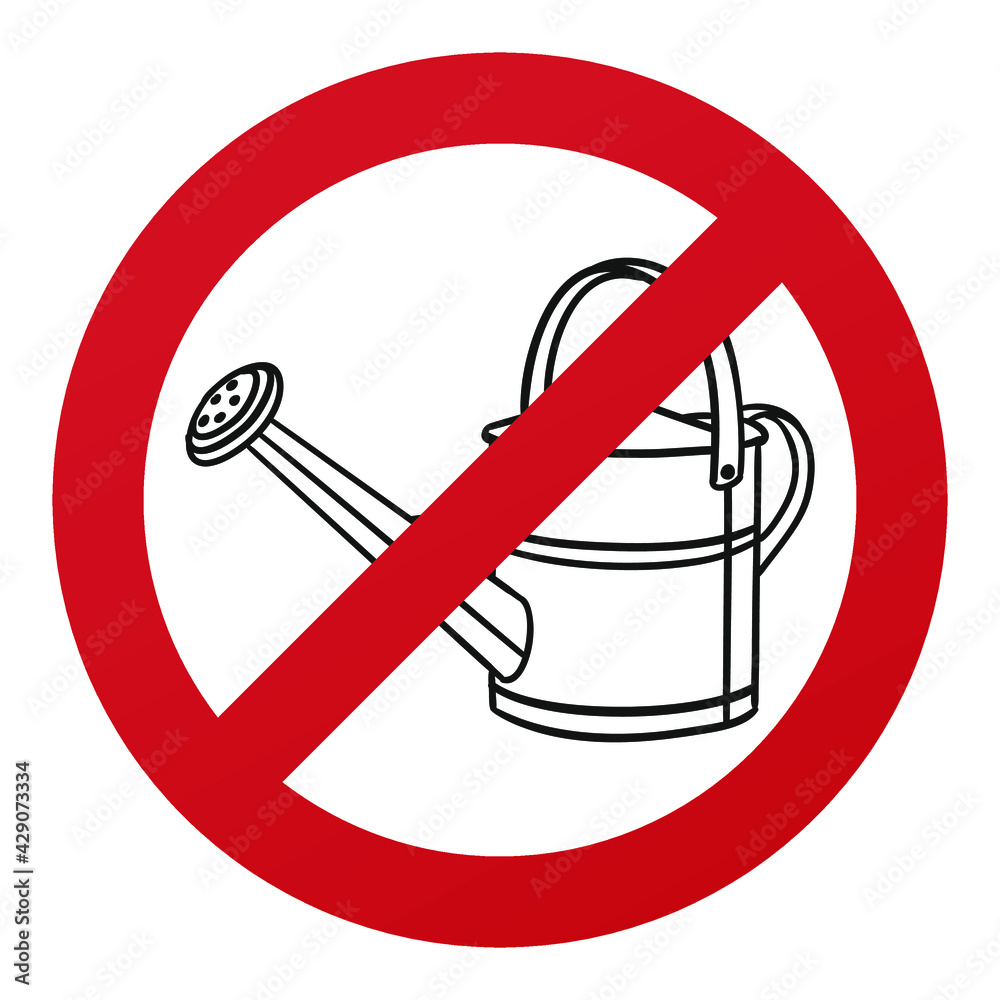 No Watering Can Symbol Isolated on White Background. Water Container ...