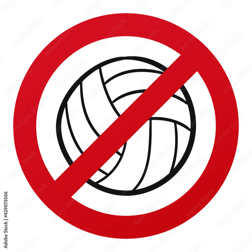 No Volley Symbol Isolated on White Background. Sport Vector ...