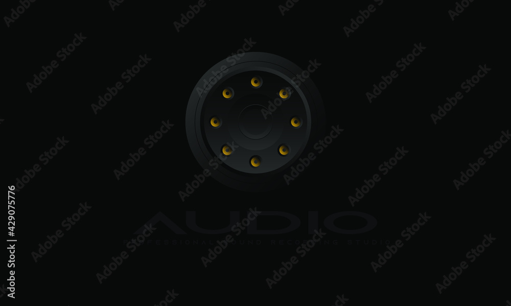 Black Gradient Audio device Volume control buttons on panels Graphic ...