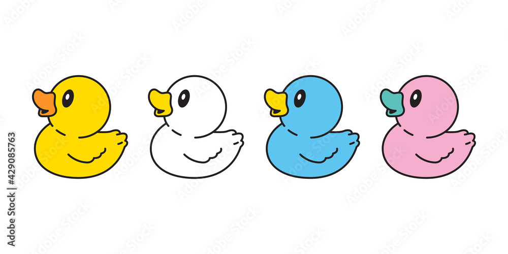 duck vector icon rubber duck logo bathroom shower bird chicken cartoon ...