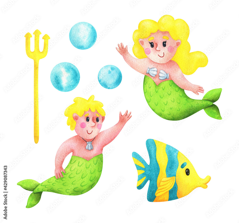 Boy Mermaid Cartoon