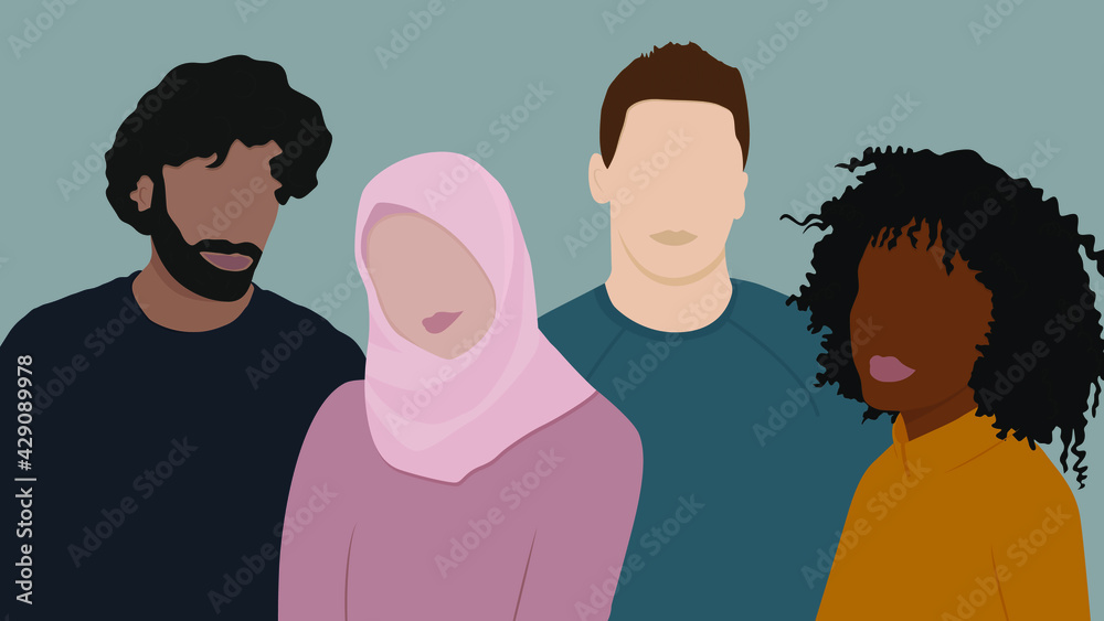 Group of people different kind races together. People with different ...