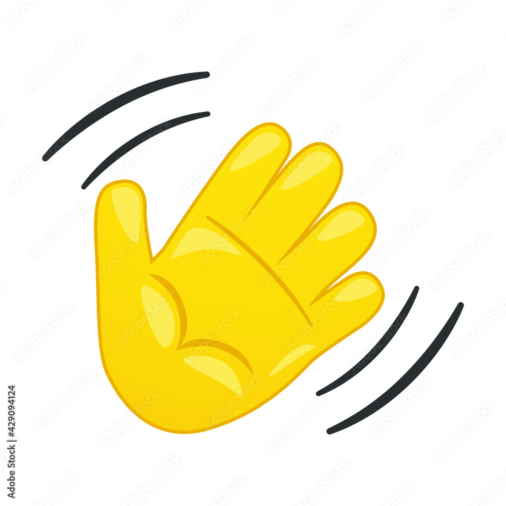 Waving Hand Emoji Icon Illustration. Gesture Vector Symbol Emoticon ...