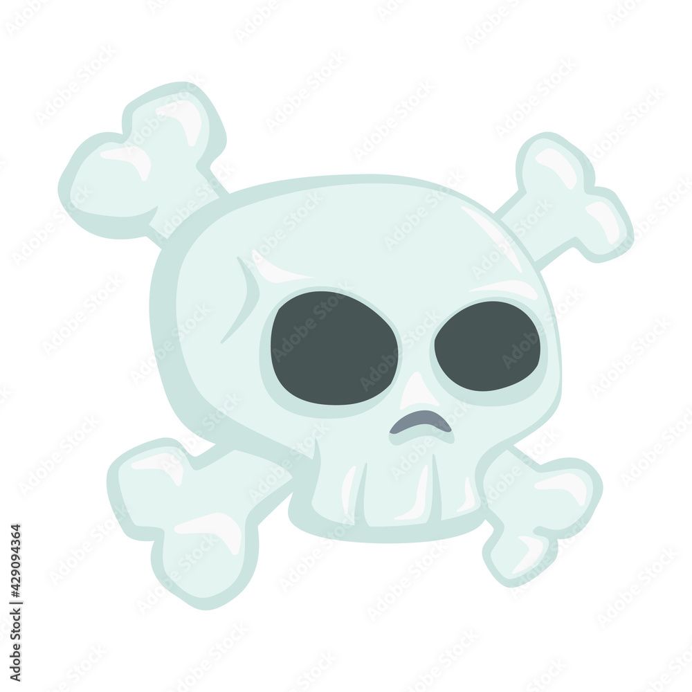 Skull Bones Emoji Icon Illustration. Toxic Vector Symbol Emoticon ...