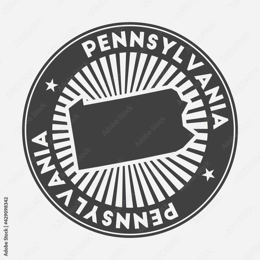 Pennsylvania round logo. Vintage travel badge with the circular name ...