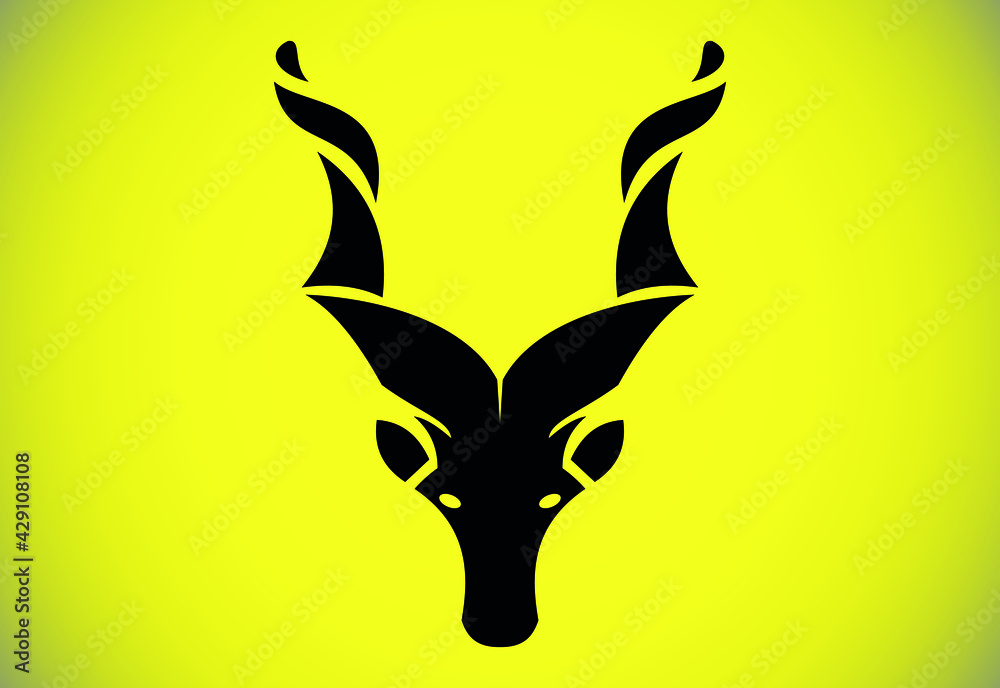 Snake Eater Markhor (Capra falconeri) Mountain goat. Head black and ...