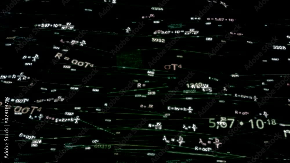 Artificial intelligence AI writing abstract math and physics formulas ...