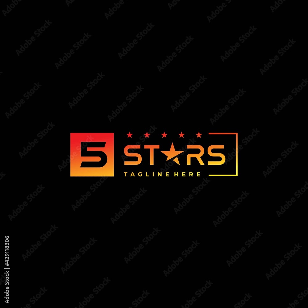 Modern, colorful and attractive 5 star logo design 1 Stock Vector ...