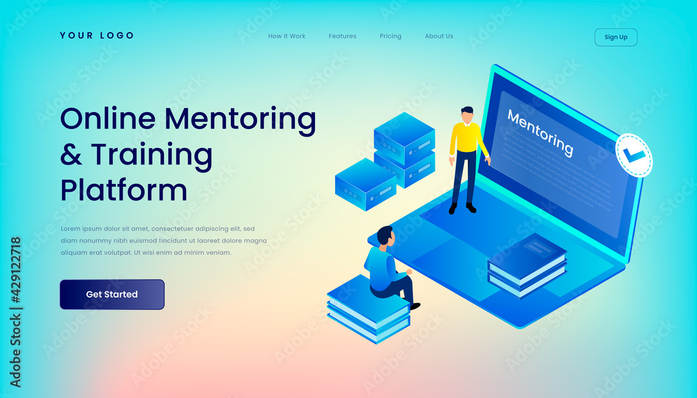 Online Mentoring & Training Platform Landing Page Template with ...