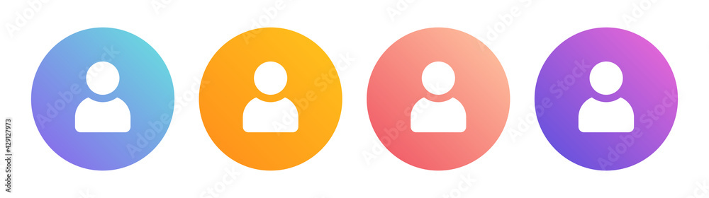 Avatar, user, profile, login, member, profile icon set in colorful ...