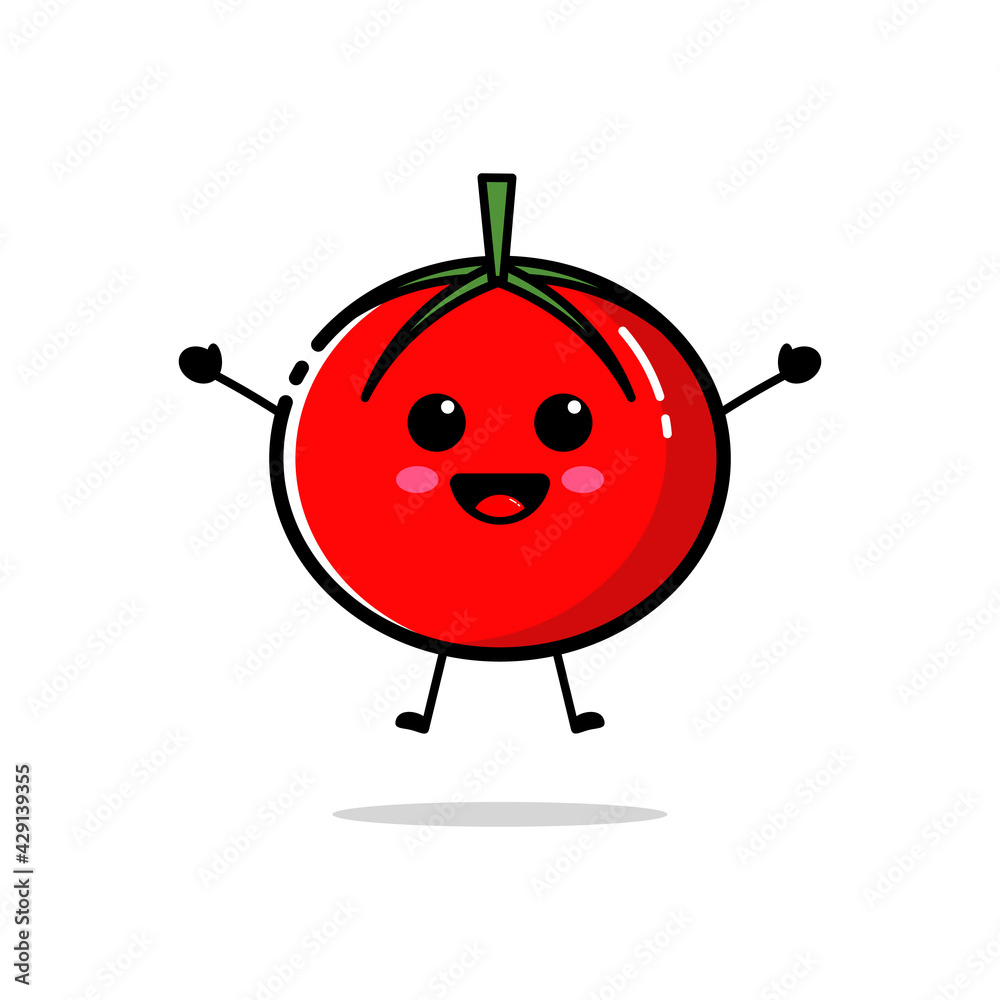 Tomato character designs with cute facial expressions Stock Vector ...