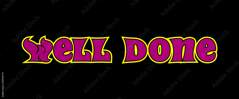 color well done lettering text Stock Vector | Adobe Stock