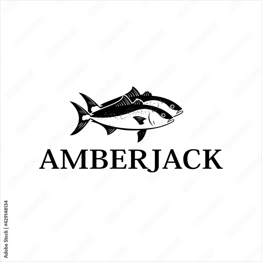 black amberjack fish logo design Stock Vector | Adobe Stock
