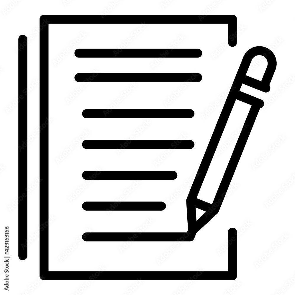 Course writing icon. Outline Course writing vector icon for web design ...