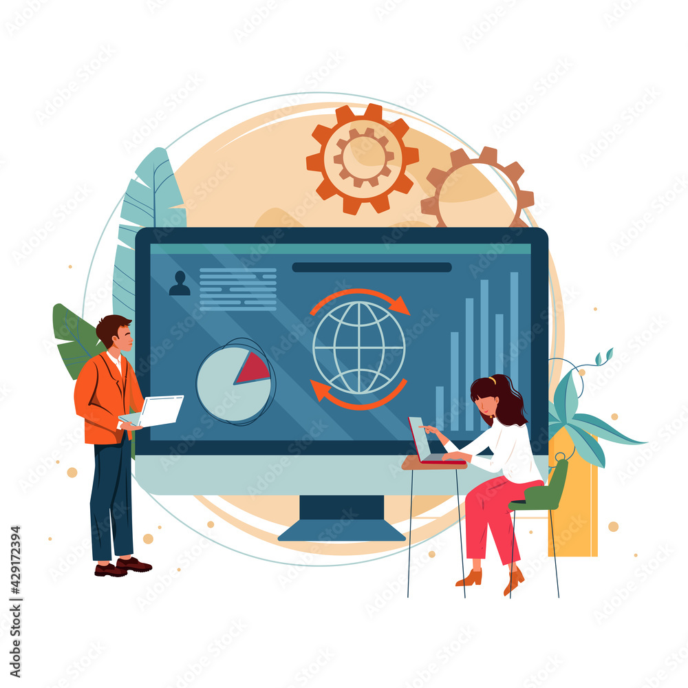 Enterprise system abstract concept vector illustration. Corporate ...