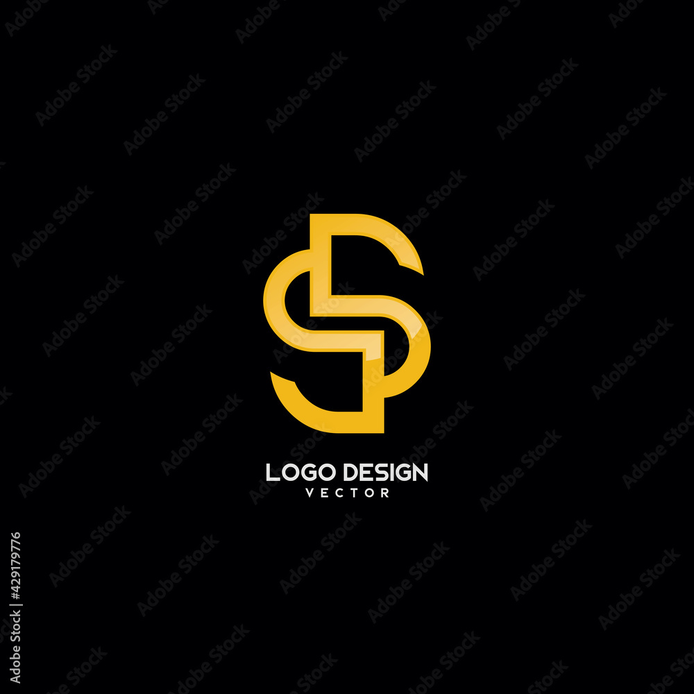 Double S Letter Gold Monogram Logo Design Stock Vector | Adobe Stock