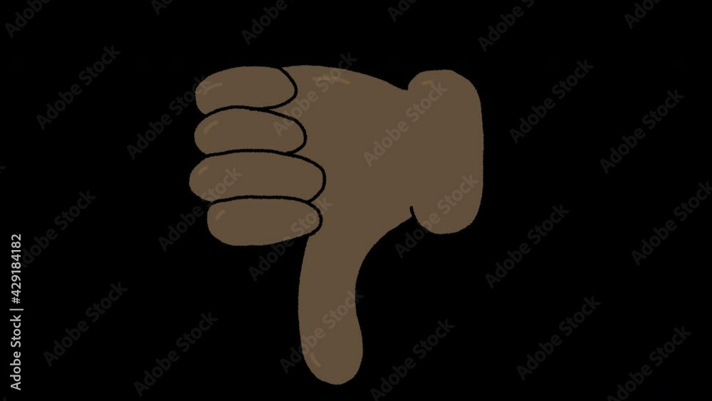 2D hand-drawn animation. Approval symbol - thumbs up, and disapproval ...