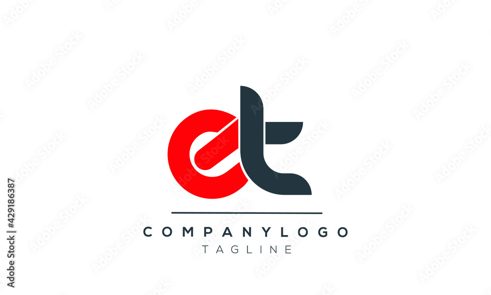 ET initials monogram letter text alphabet logo design Stock Vector ...