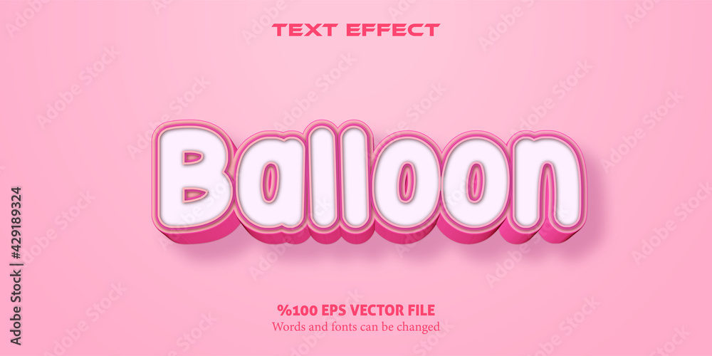 Strong text, puffy style editable text effect: Balloon Stock Vector ...